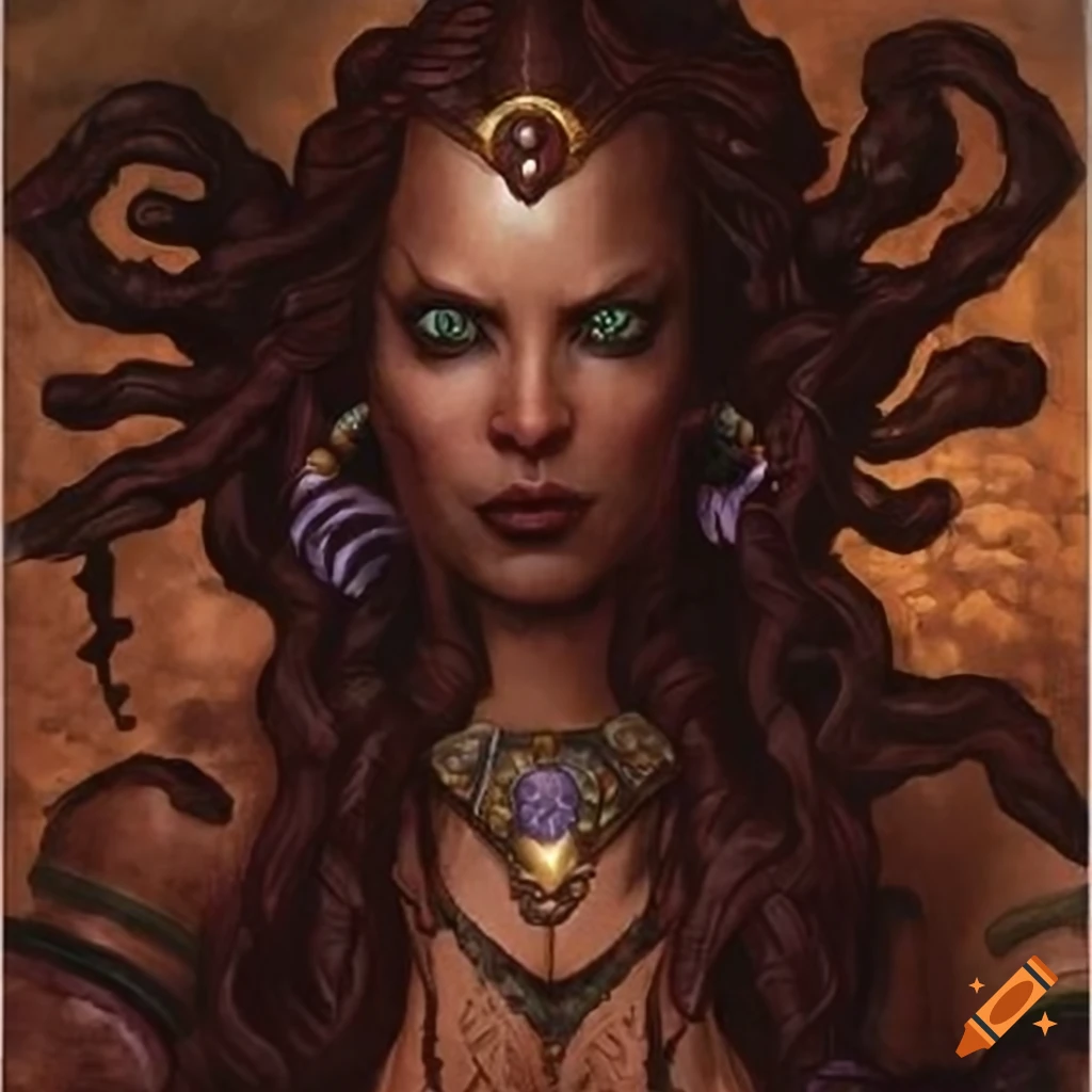 MTG trading card by Mike Schley. An evil mystic goddess. She appears as ...