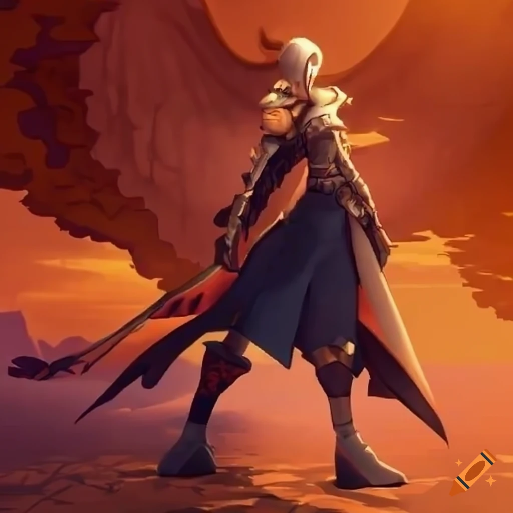 A dynamic pose fpr an adventure character from a fantasy jrpg video ...