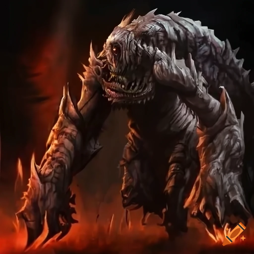 From software souls like boss monster concept art on Craiyon