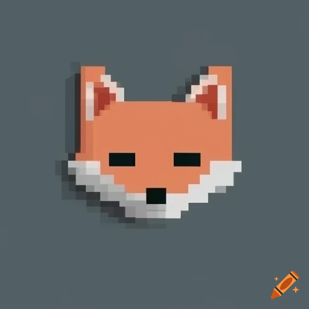 Pixelated fox emoji face on Craiyon