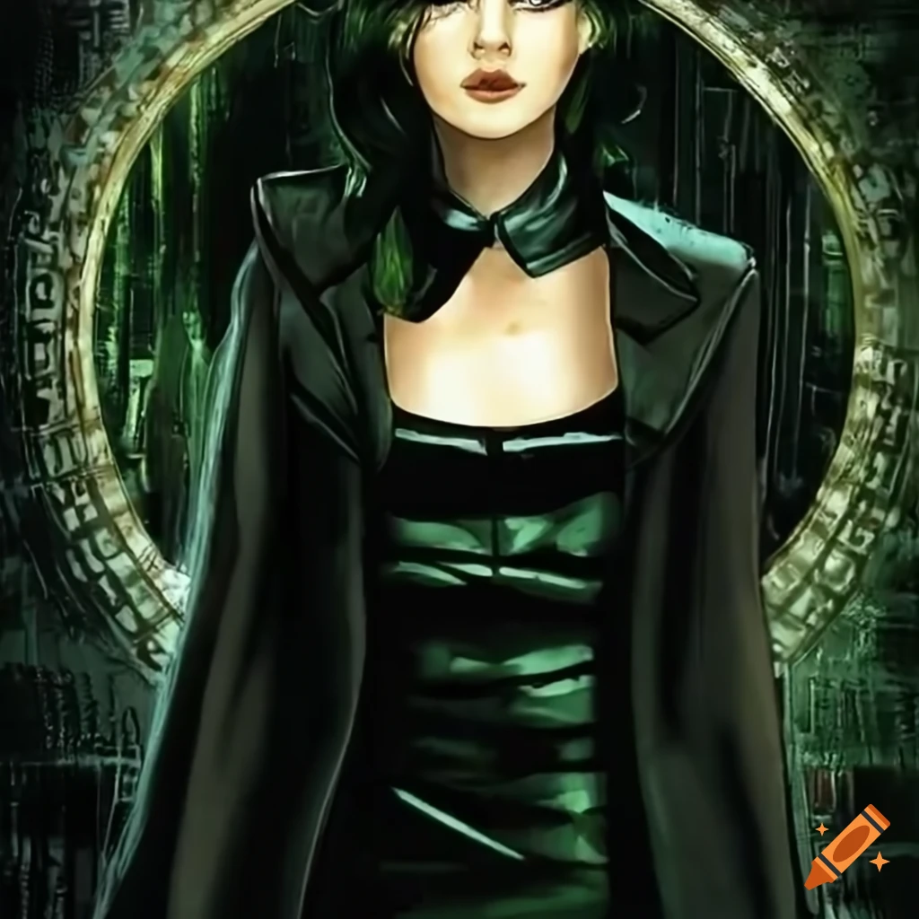 Girl in the mirror, matrix movie style on Craiyon