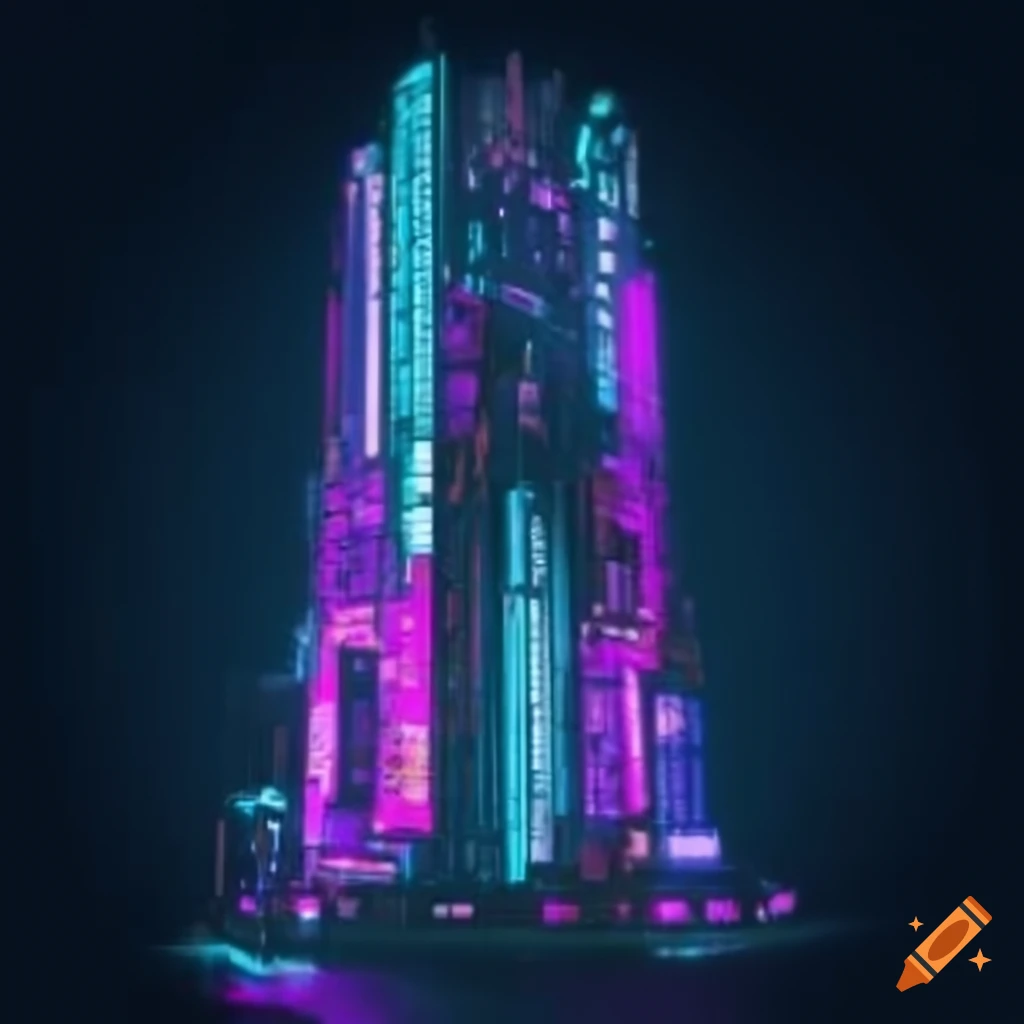 Cyberpunk building png on Craiyon