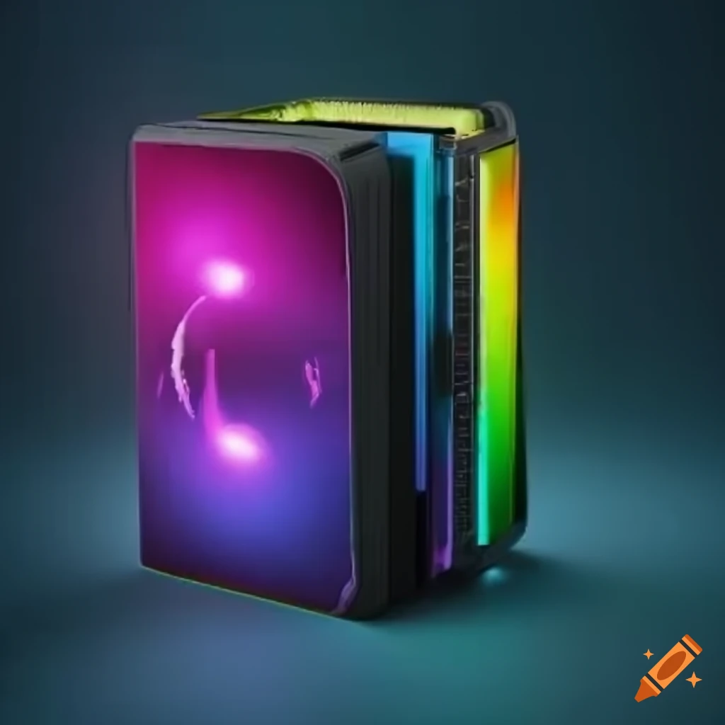 Rgb gaming binder that sorts papers, index book, database on Craiyon