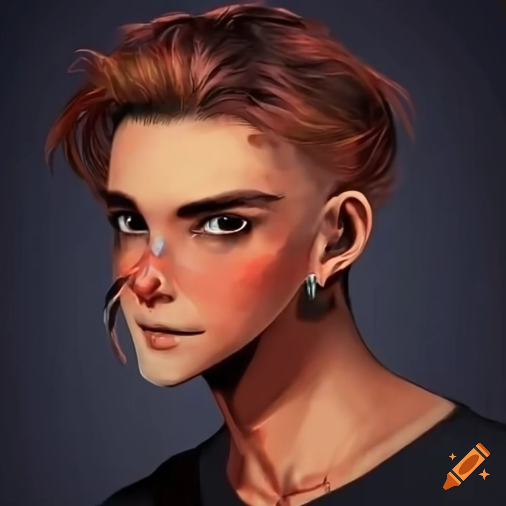 Its a face his face shape is triangle shape he has curley hair his hair ...