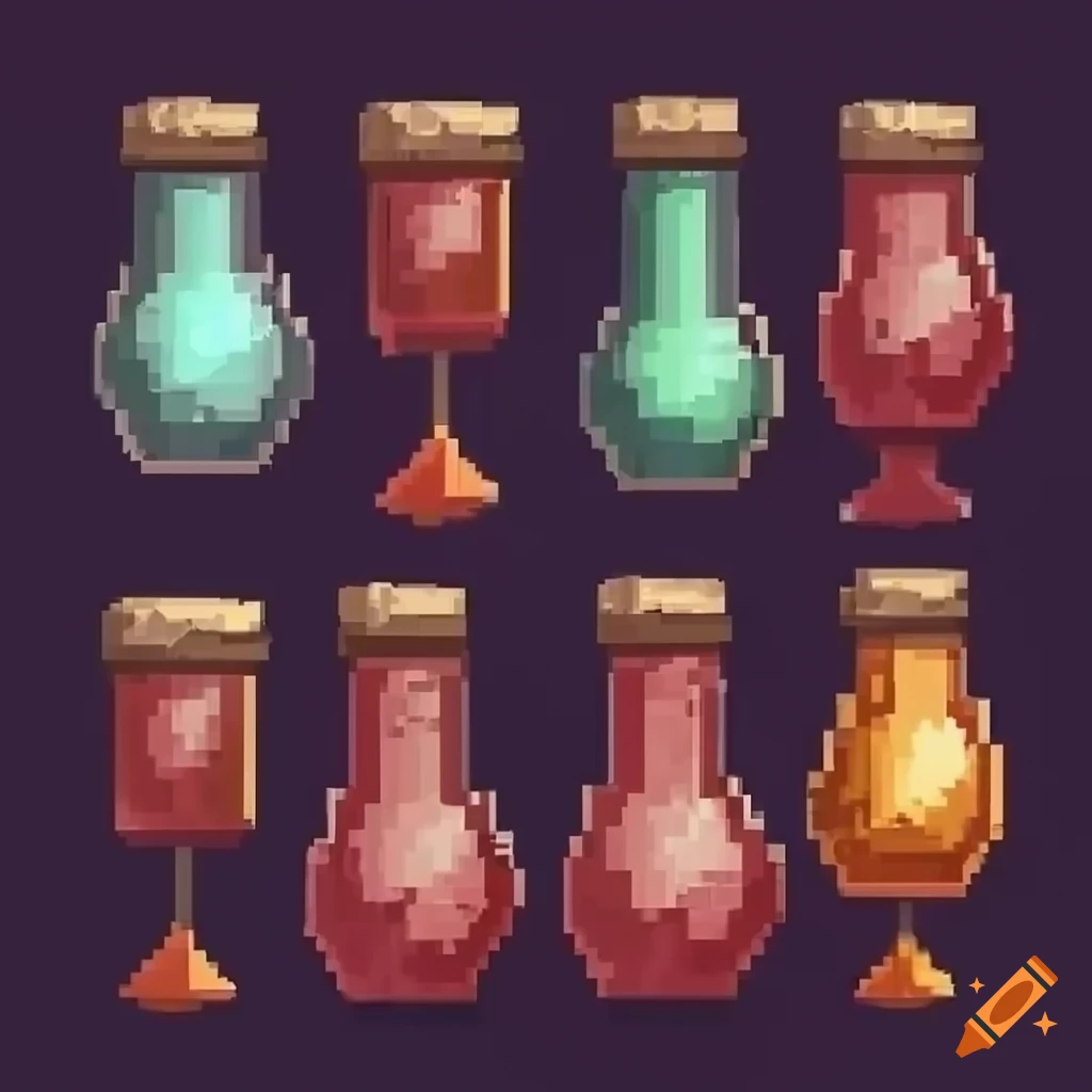 Multiple item spritesheet, rpg items, potions
