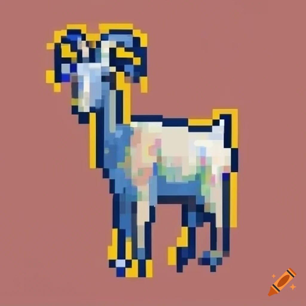 Goat pixel art on Craiyon