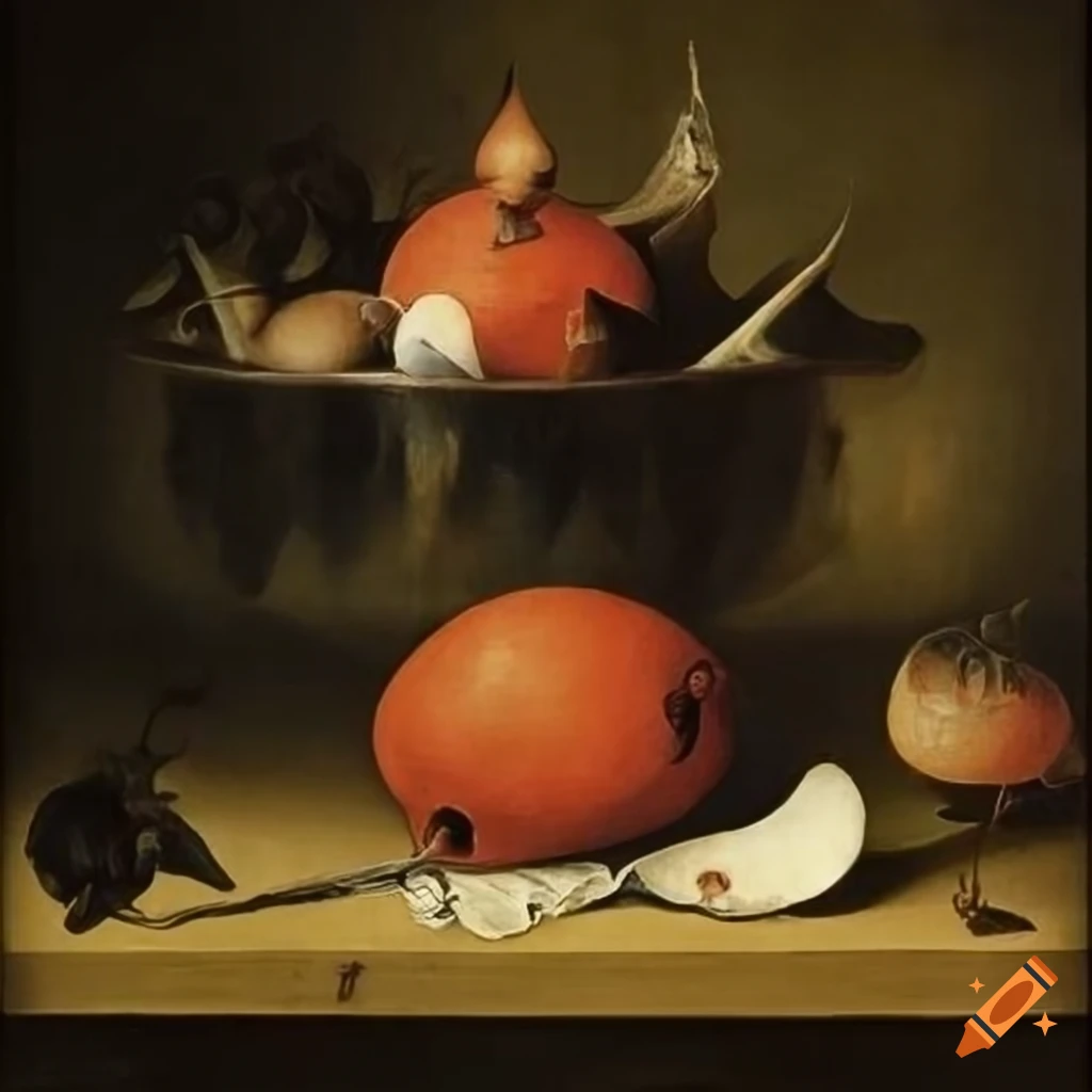 Natura morta in stile hieronymus bosch pittore on Craiyon