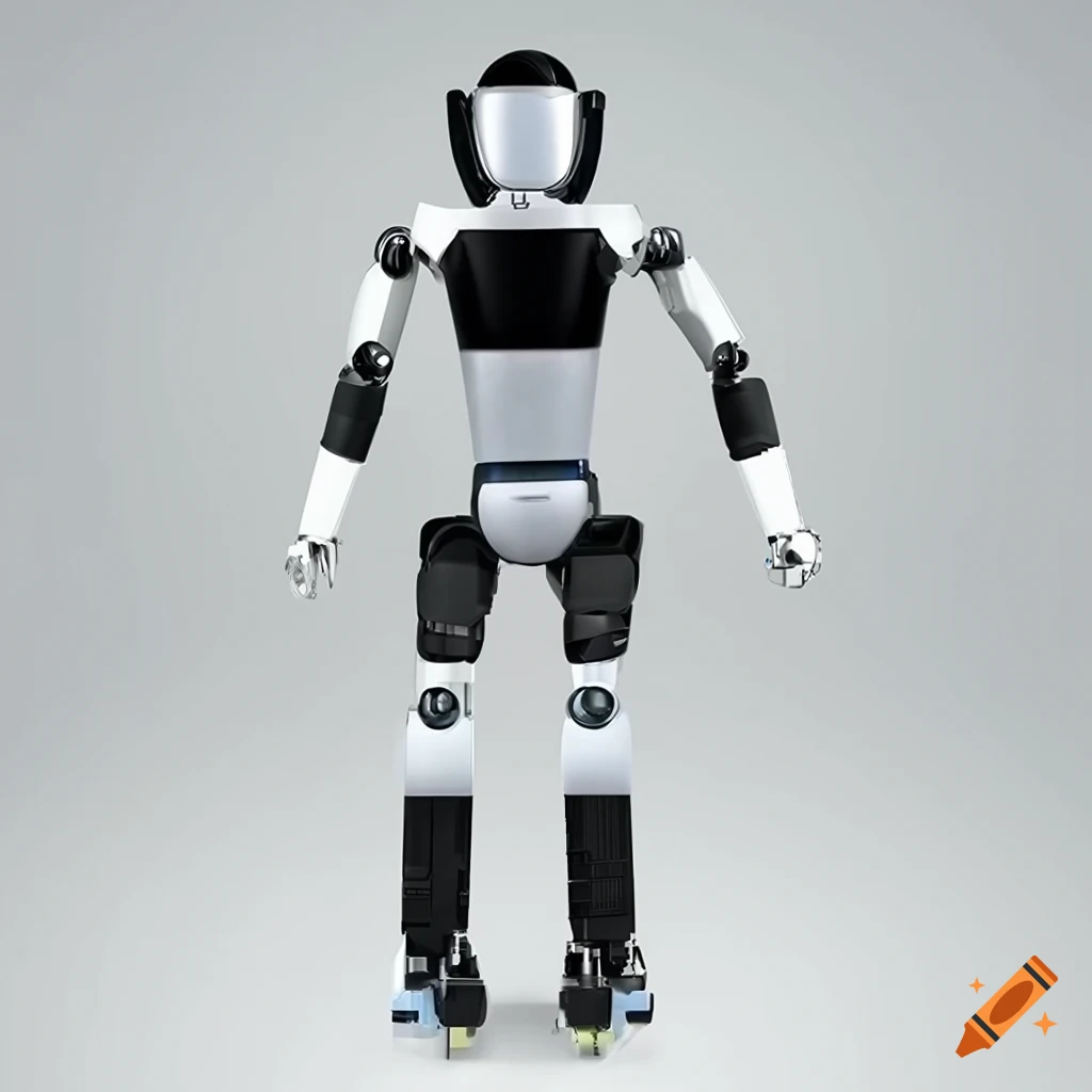 The humanoid robot stands 6 feet tall, with a slender, silver-white ...