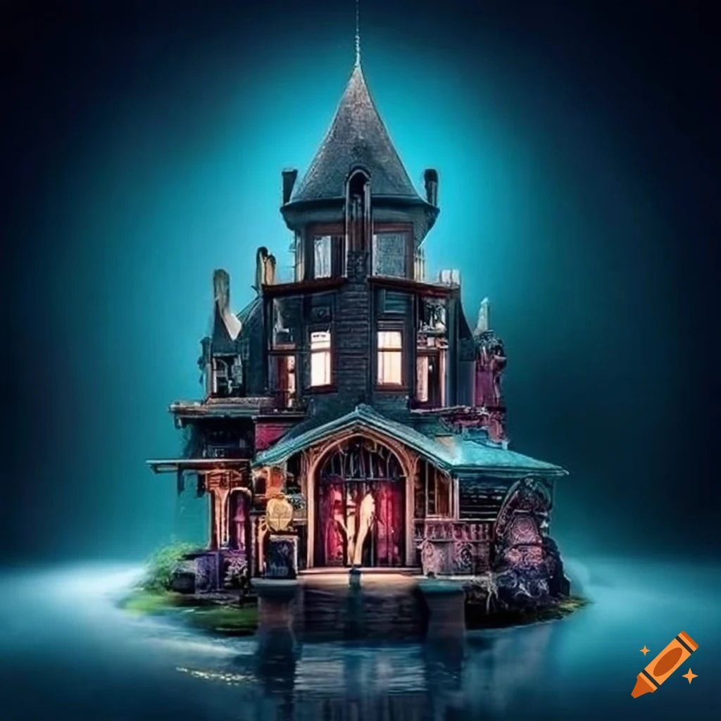A vibrant gothic style steam-punk inspired house with elaborate water ...