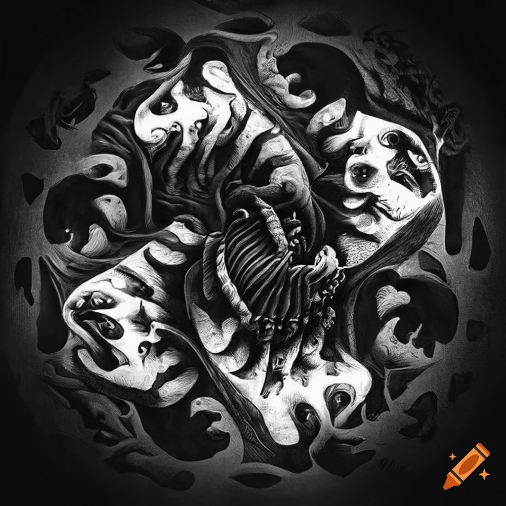Wallpaper con la relatividad de maurits cornelis escher con una ...