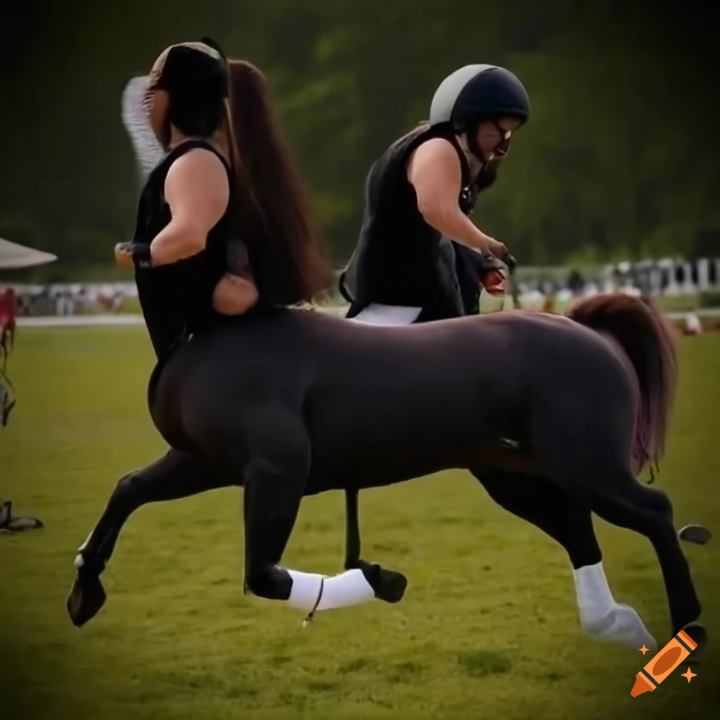 Centaurs competing in equestrian events; cinematic photograph, sporty ...