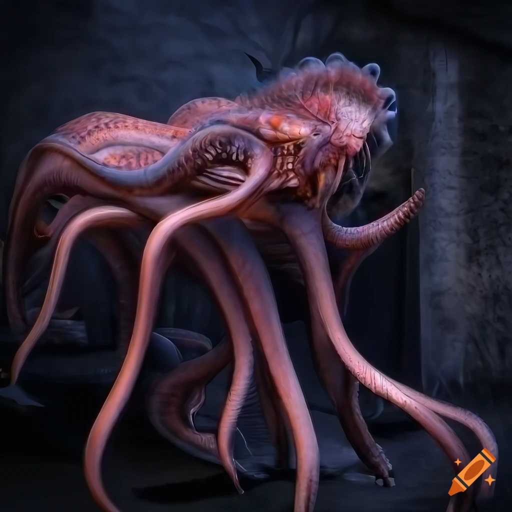 A mysterious alien creature with smooth tentacles and otherworldly ...