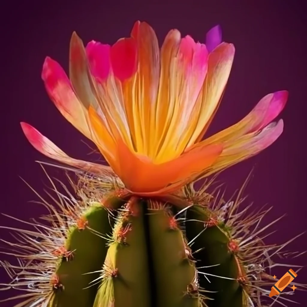 Unreal bright picasso davinci cactus in outrageous colors on Craiyon