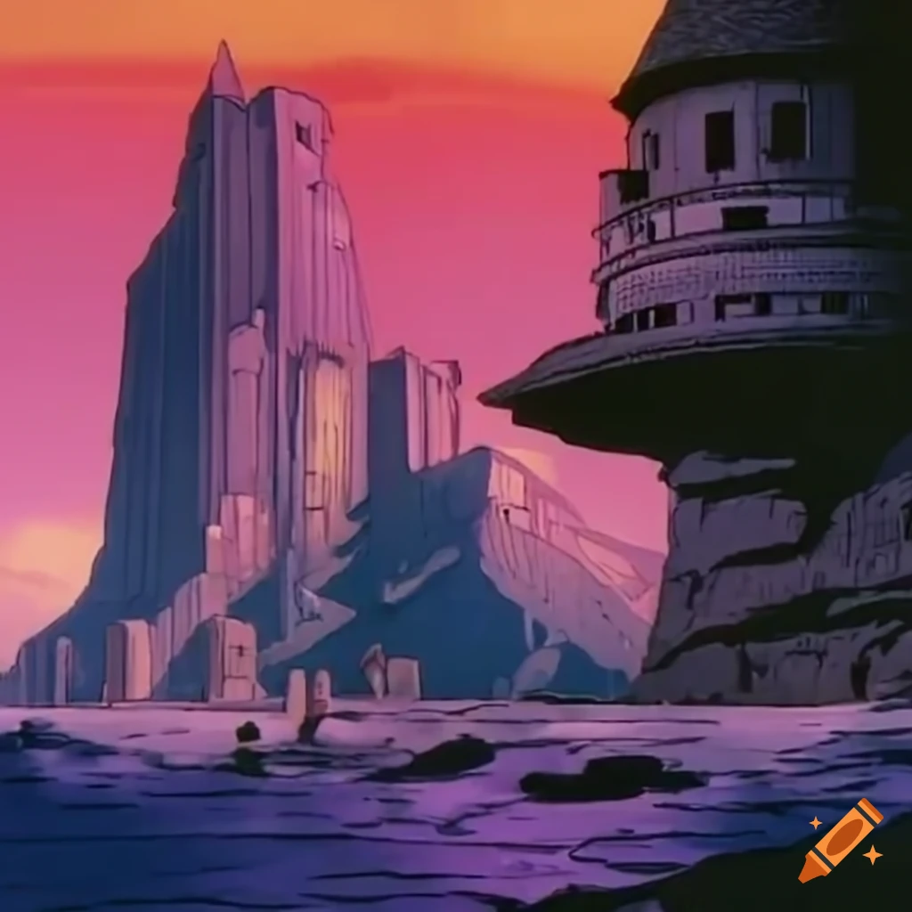 80-90's anime OVA, Multicultural eclectic fantasy cityscape mixed ...