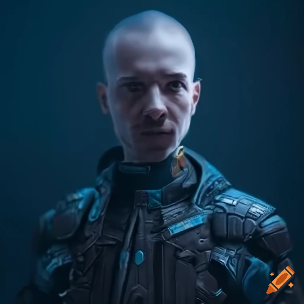 Portrait of male scientist hero of cyberpunk rpg game transparent ...