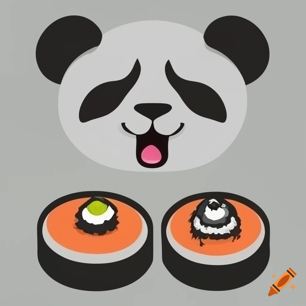 Panda sushi logo vector