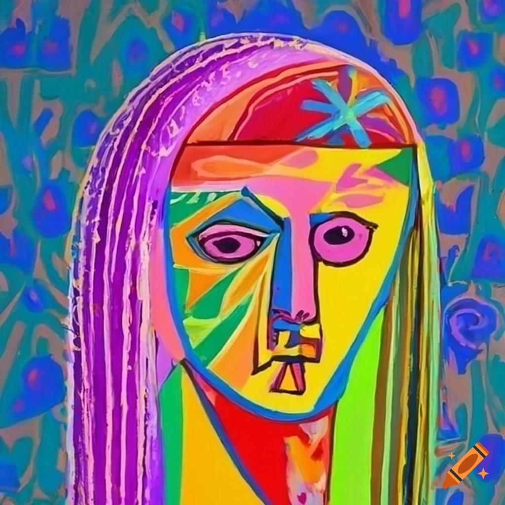 Saint bright picasso davinci cactuses in outrageous colors on Craiyon