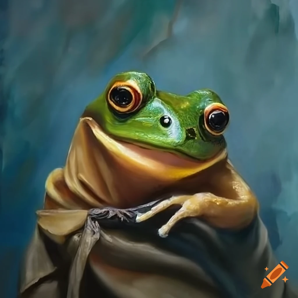 Anthropomorthic frog in clothes