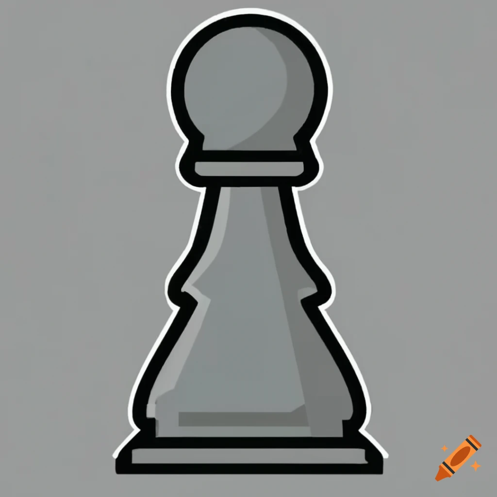 Chess pawn. cool, modern colors, simple, sharp lines, geometric