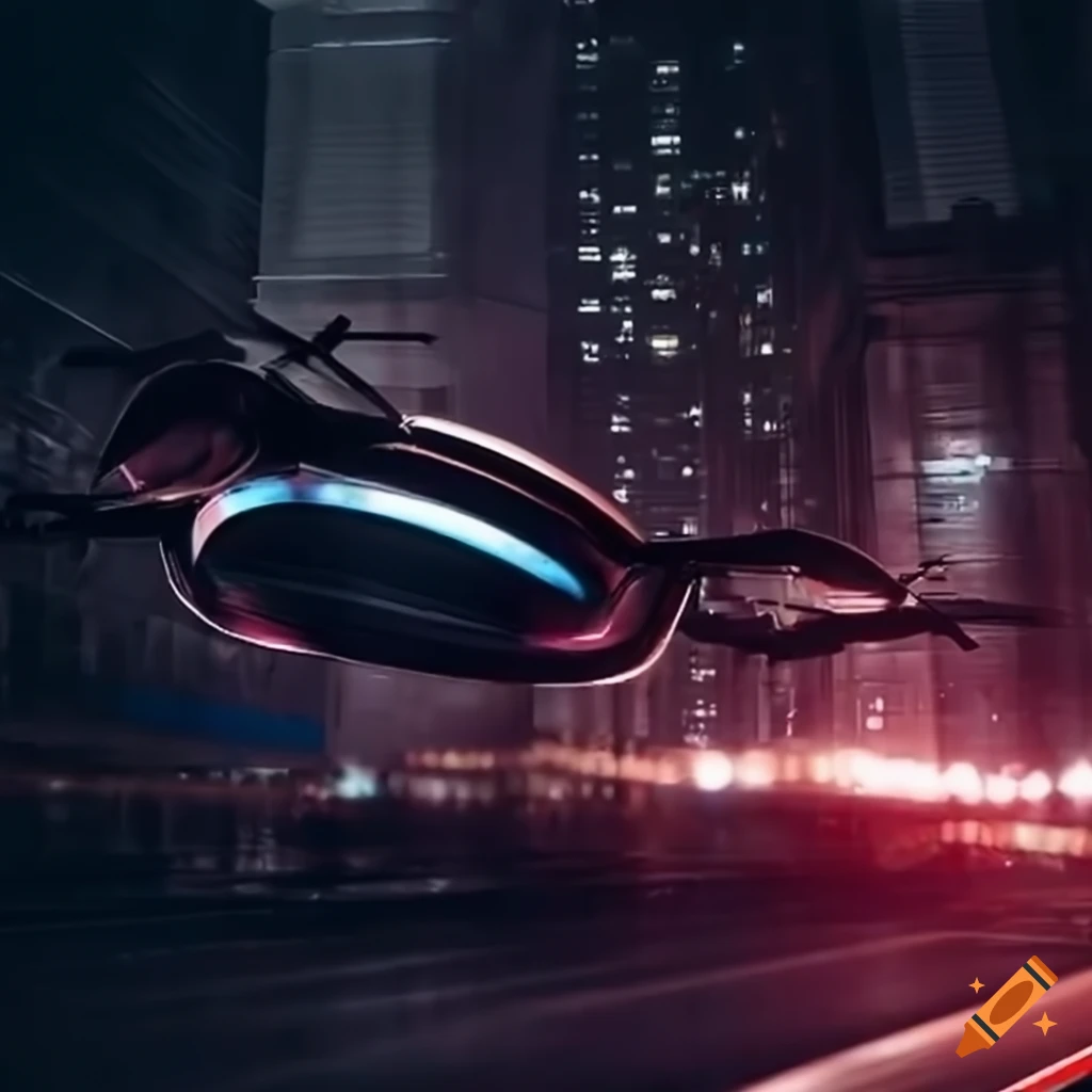 Ultra realistic flying vehicle futuristic cinematic street modern ...