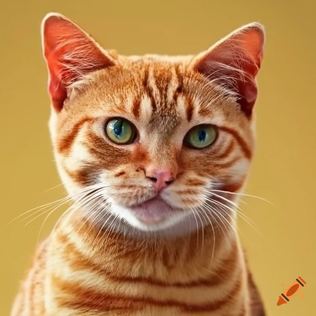 Striped orange cat on Craiyon