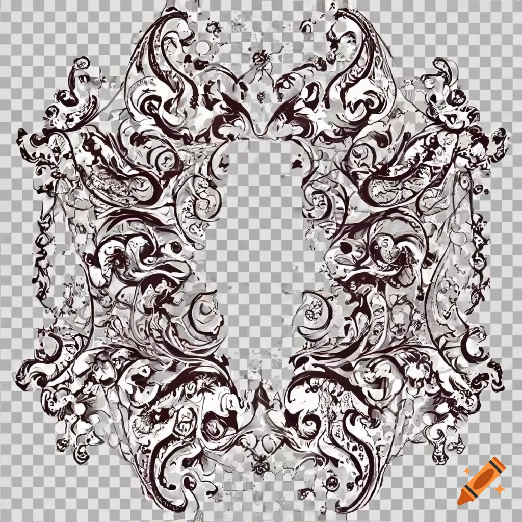 Victorian style flourishes, transparent background on Craiyon