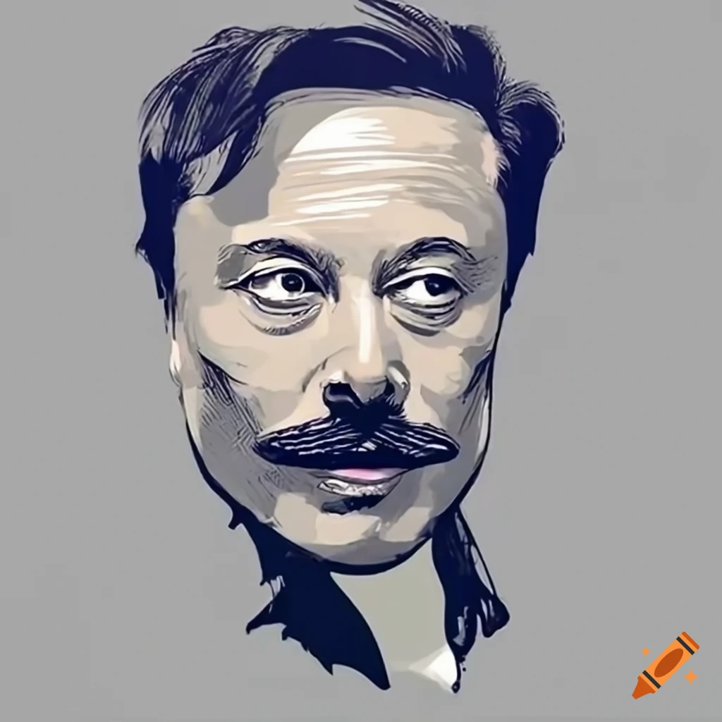 Elon musk with mustache on Craiyon