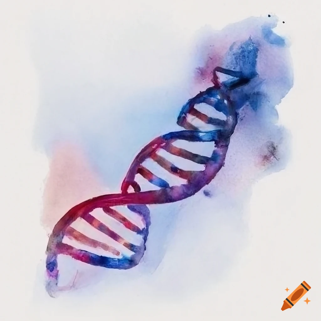 Dna Helix Drawing With Color