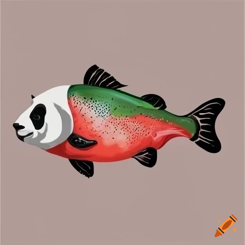 Panda salmon logo vector on Craiyon