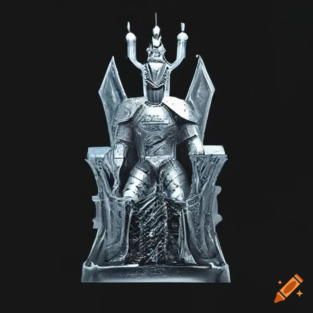 Knight king of ice on a throne on Craiyon