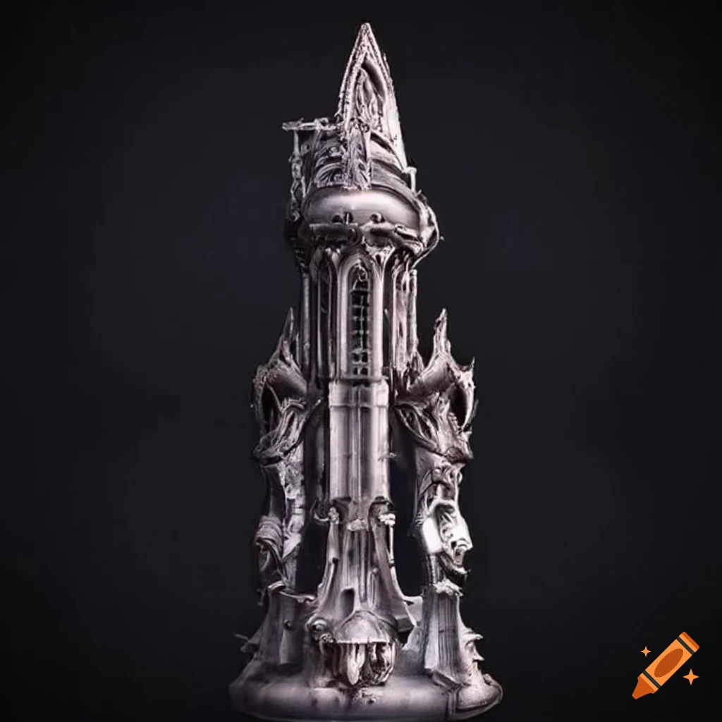 Architectural tower style giger detailed baroque gothic fancy high ...