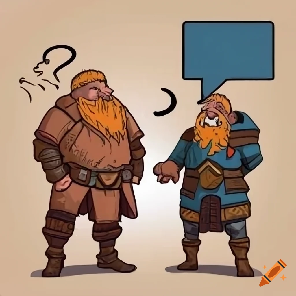 Two d&d dwarves talking on Craiyon