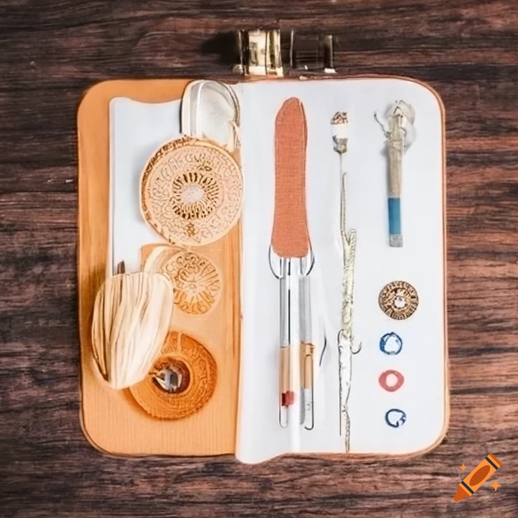 Sticker or label of a sewing kit