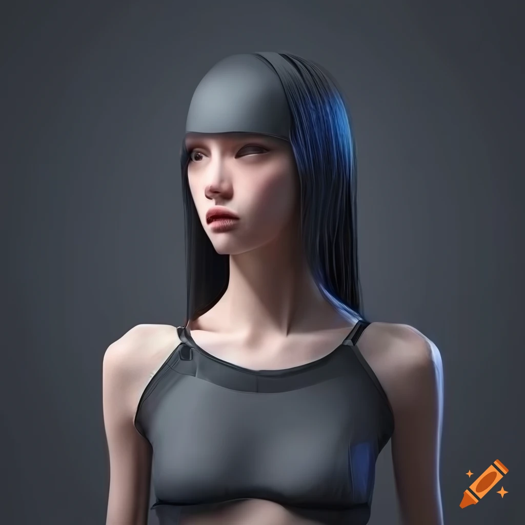 Street fashion techwear render image slim uniform figure chest ...