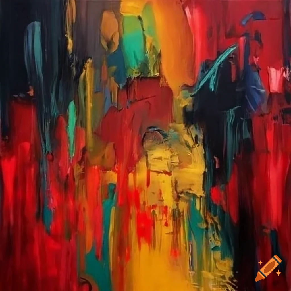 Abstract expressionist painting on Craiyon