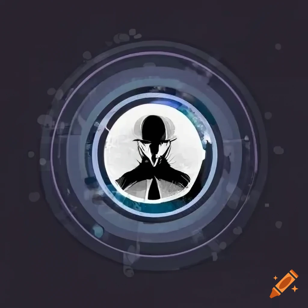 It security hacker pc logo circle