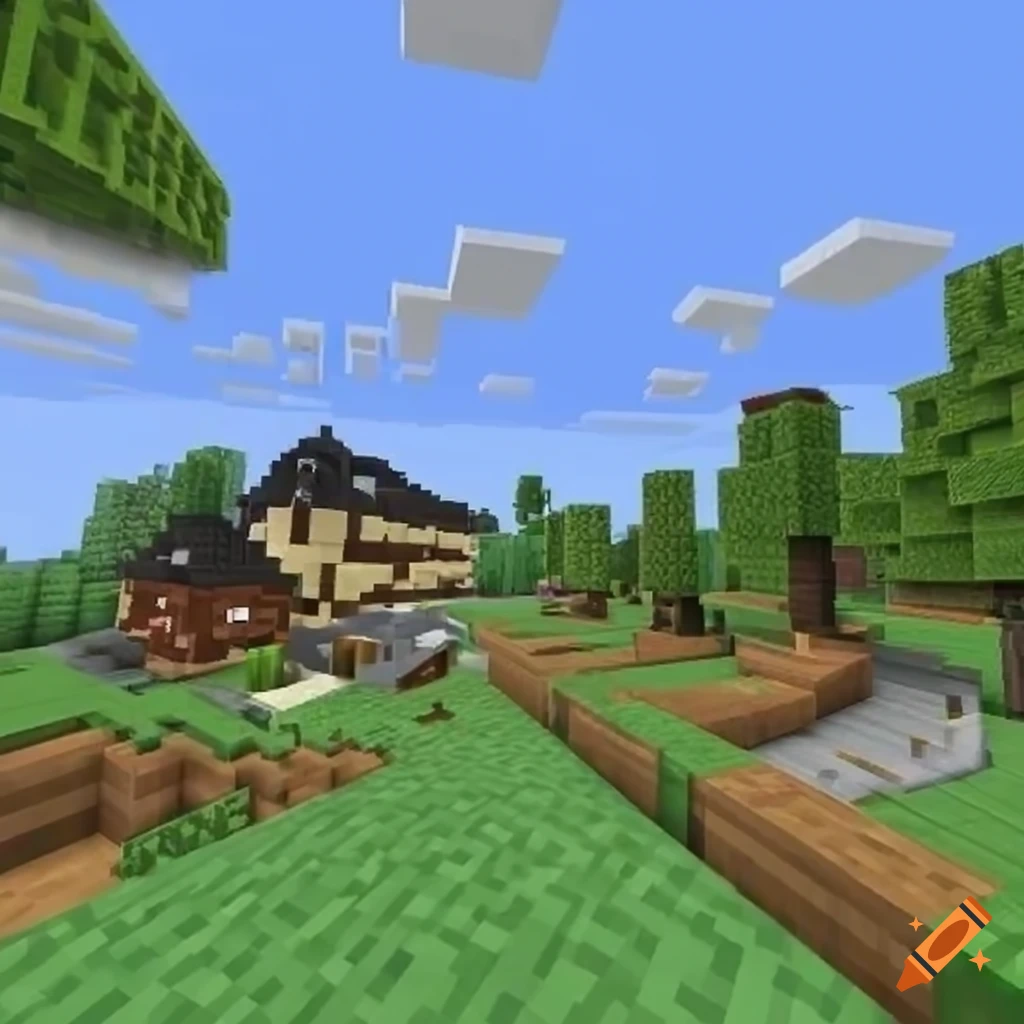 German minecraft scene on Craiyon