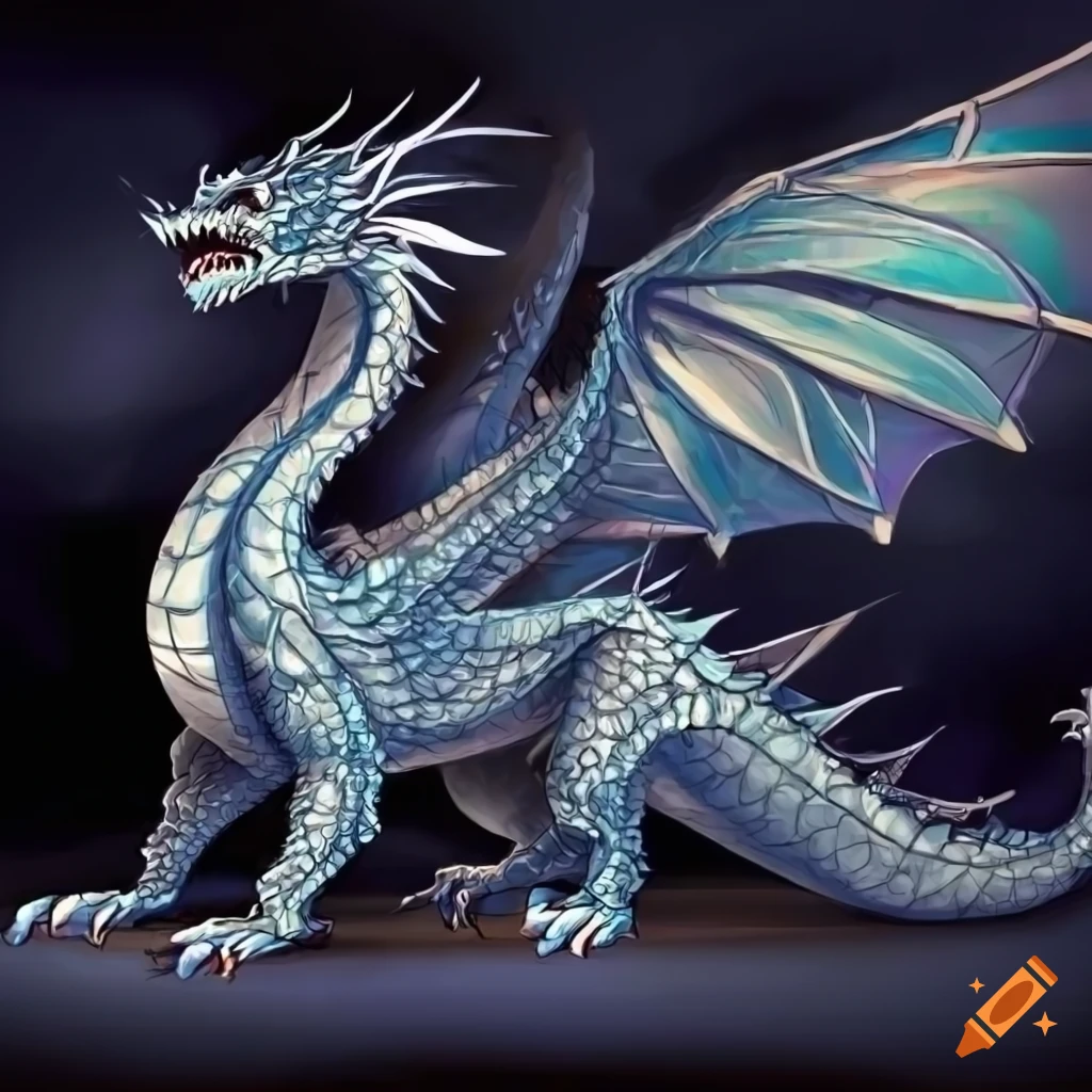 Concept designs of a dragon. full dragon body. dragon has four legs and ...