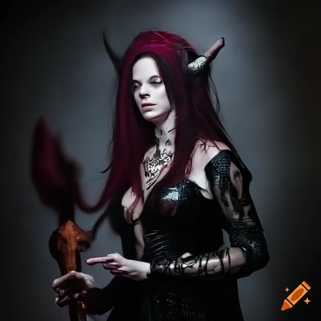 Female devil warlock on Craiyon
