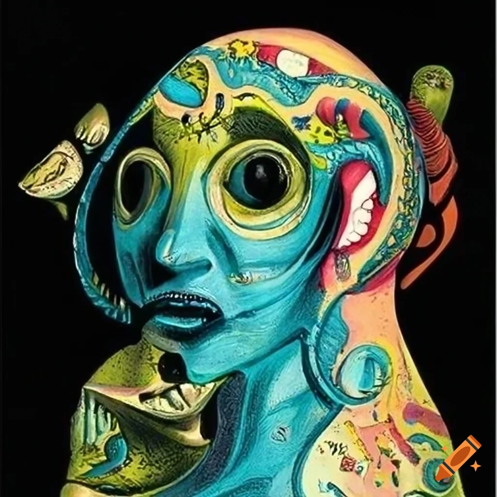 Alfred pellan flat drawing scene decor microcosme many creatures ...