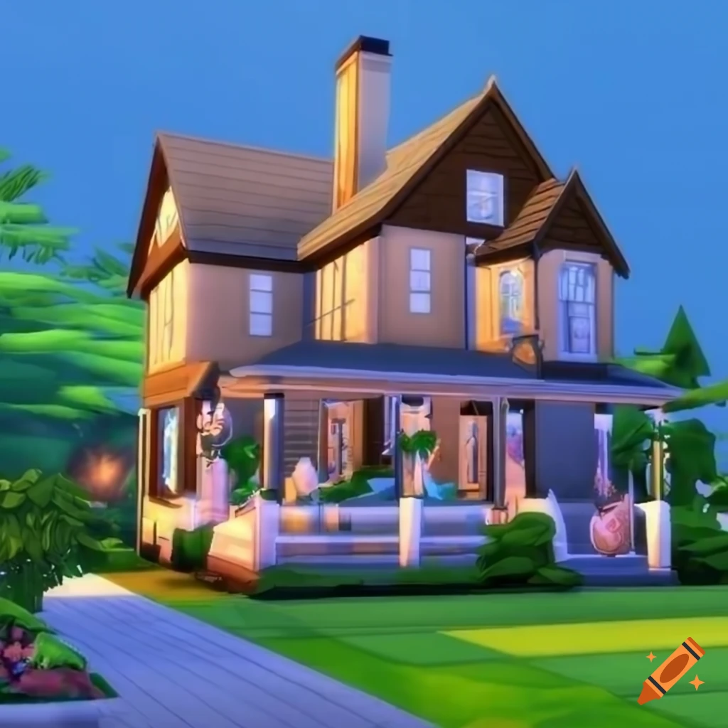 Beautiful sims 4 house for a family on Craiyon