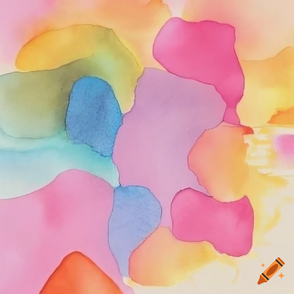 Abstract pastel geometric shapes watercolor on Craiyon