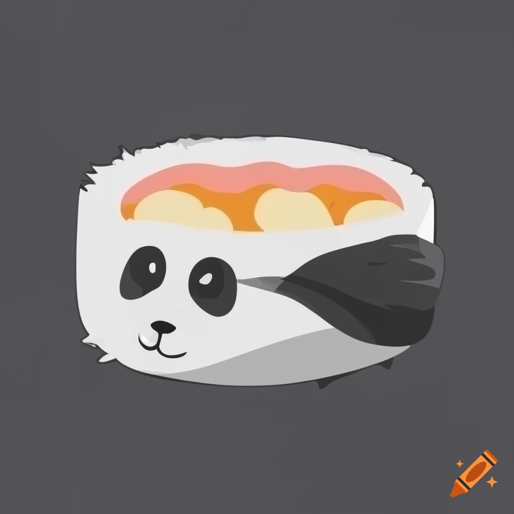 Panda sushi logo vector