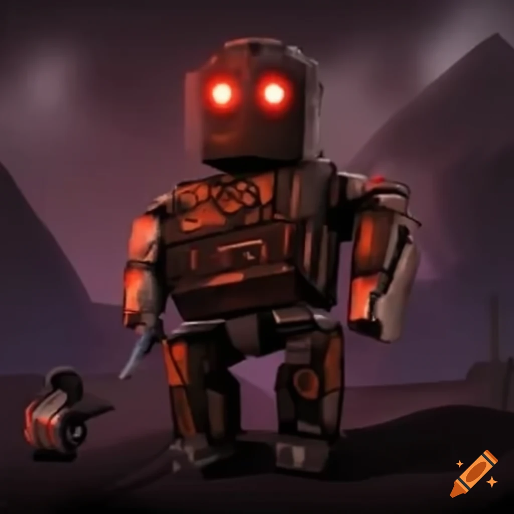 A cover of killer robots in roblox style on Craiyon