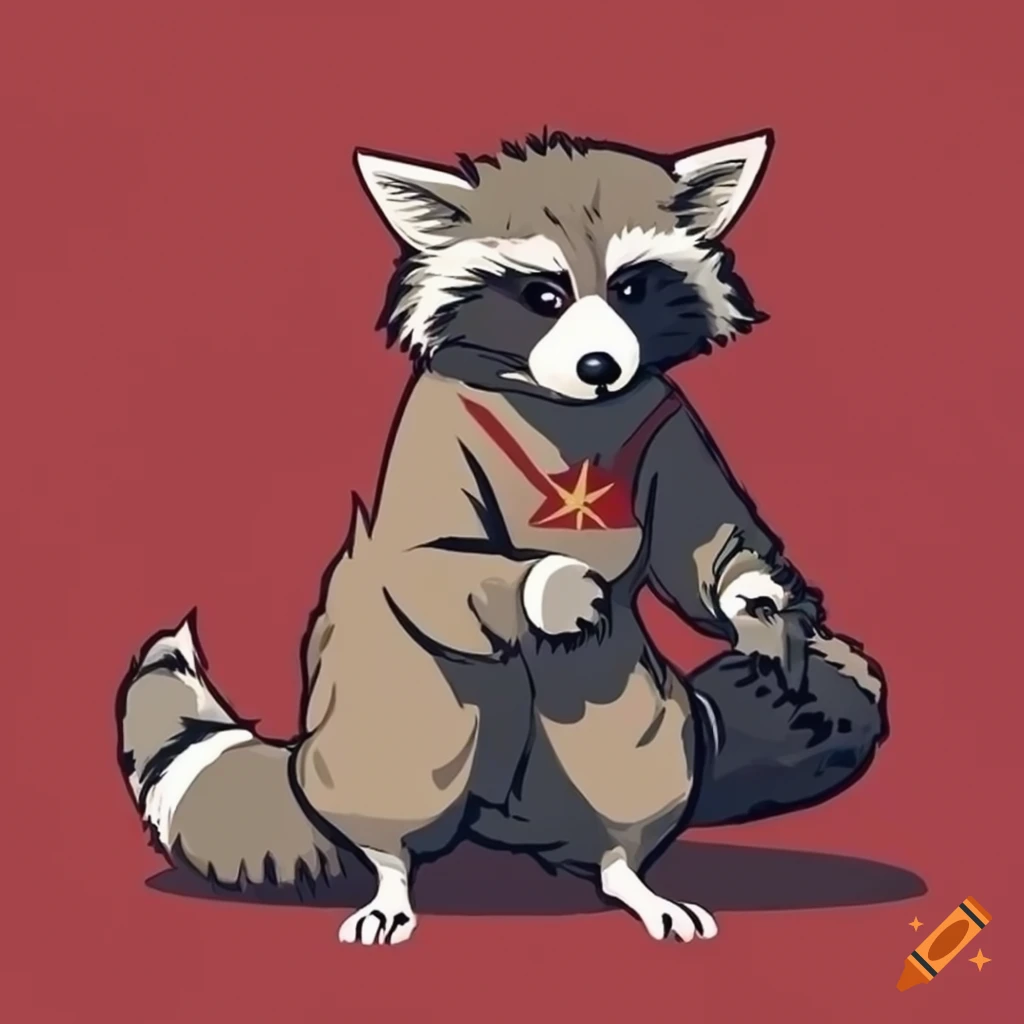 Adorable raccoon with soviet-style inuyasha inspired design on Craiyon