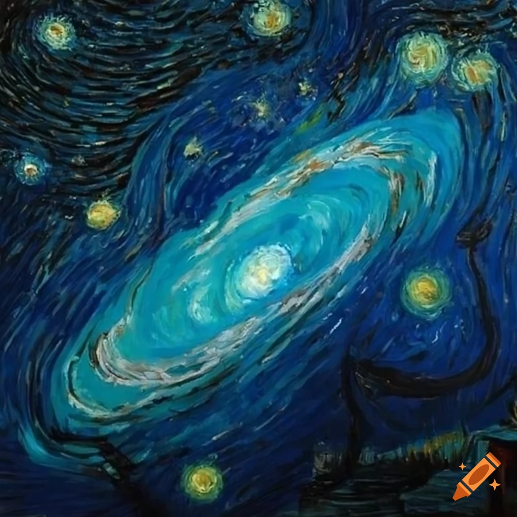 A van gogh painting of the galaxy