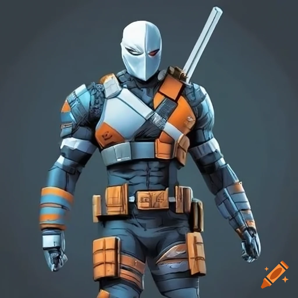 Deathstroke in white, ready for stealthy missions