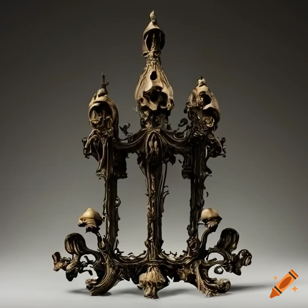 Lamp victorian giger style architecture gothic baroque bones detailed ...