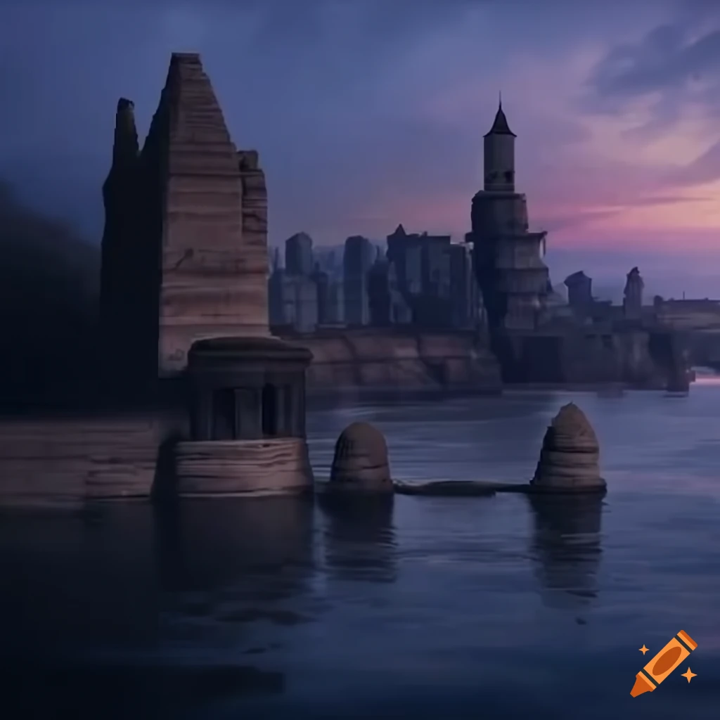 Multicultural eclectic utopistic fantasy cityscape mixed styles of ...