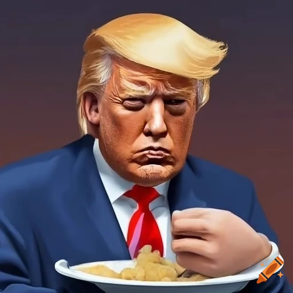 Donald trump eating porridge on Craiyon